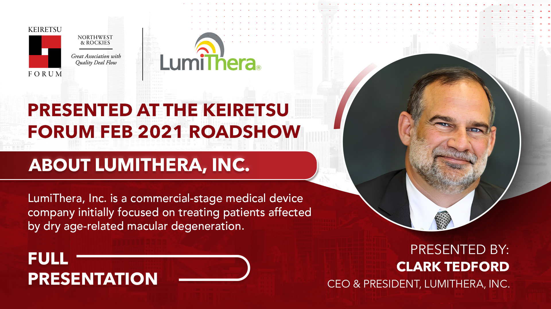 February 2021 Forums: LumiThera - Keiretsu Forum TV