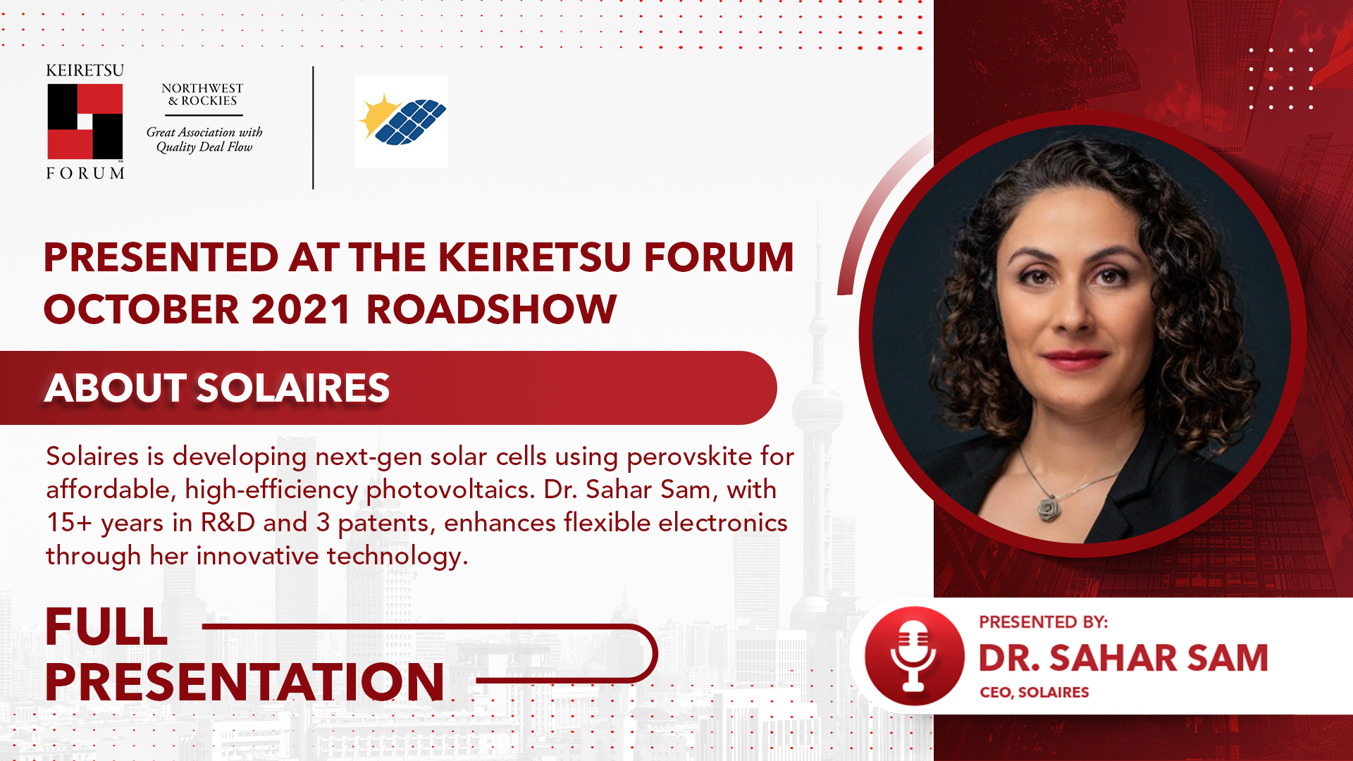 October 2021 Forums: Solaires - Keiretsu Forum TV