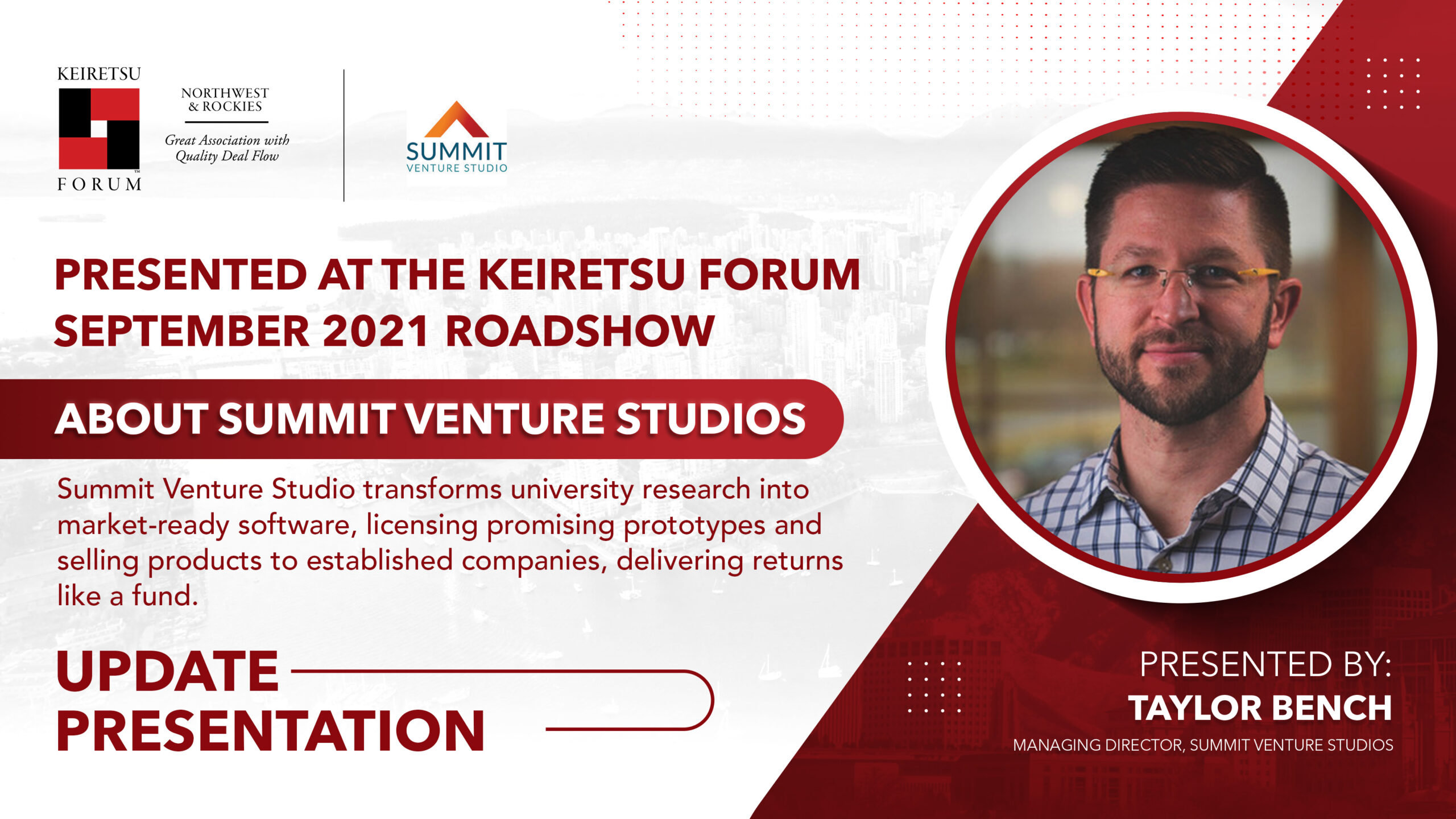 Sep 2021 Roadshow- Summit Venture Studio - Keiretsu Forum TV