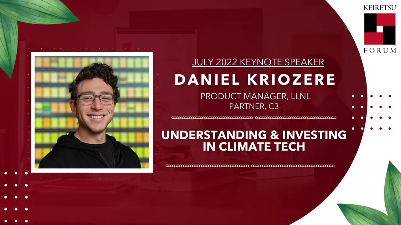 Understanding & Investing in Climate Tech with Daniel Kriozere - Keiretsu Forum TV