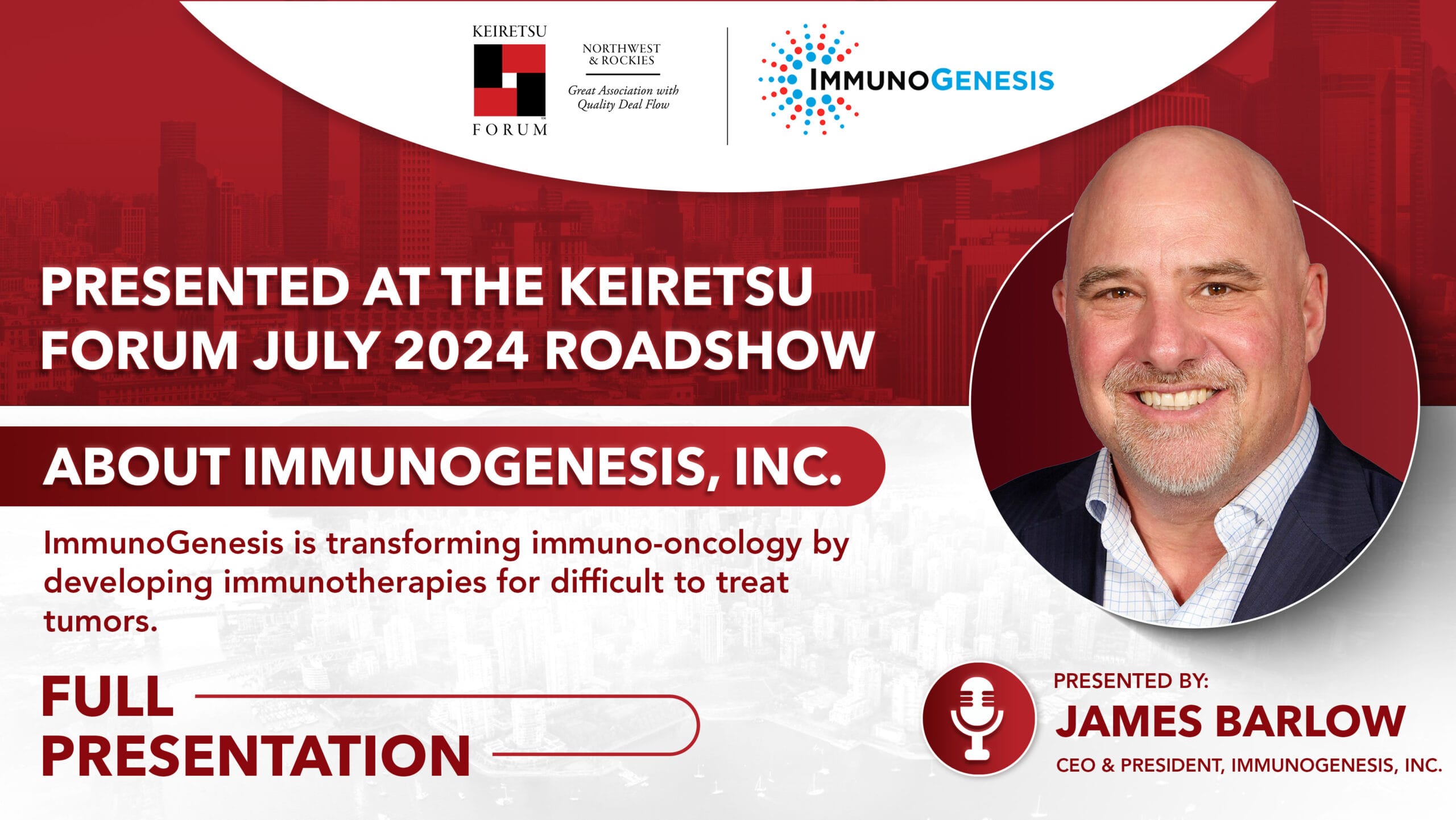 July 2024: Immuno Genesis - Keiretsu Forum TV