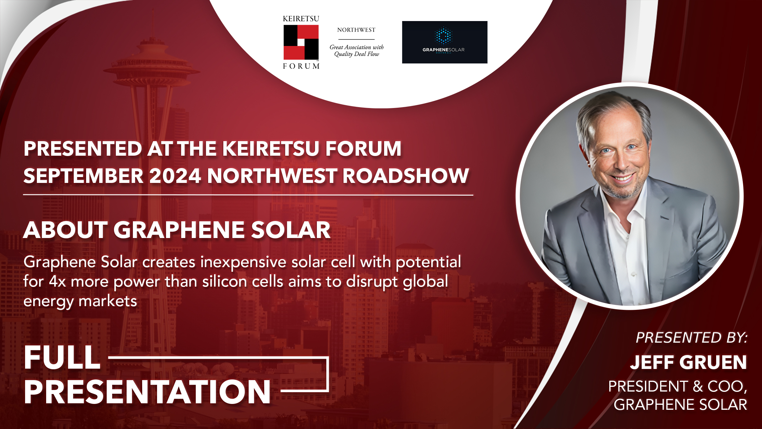 September 2024 Northwest Roadshow: Graphene Solar - Keiretsu Forum TV