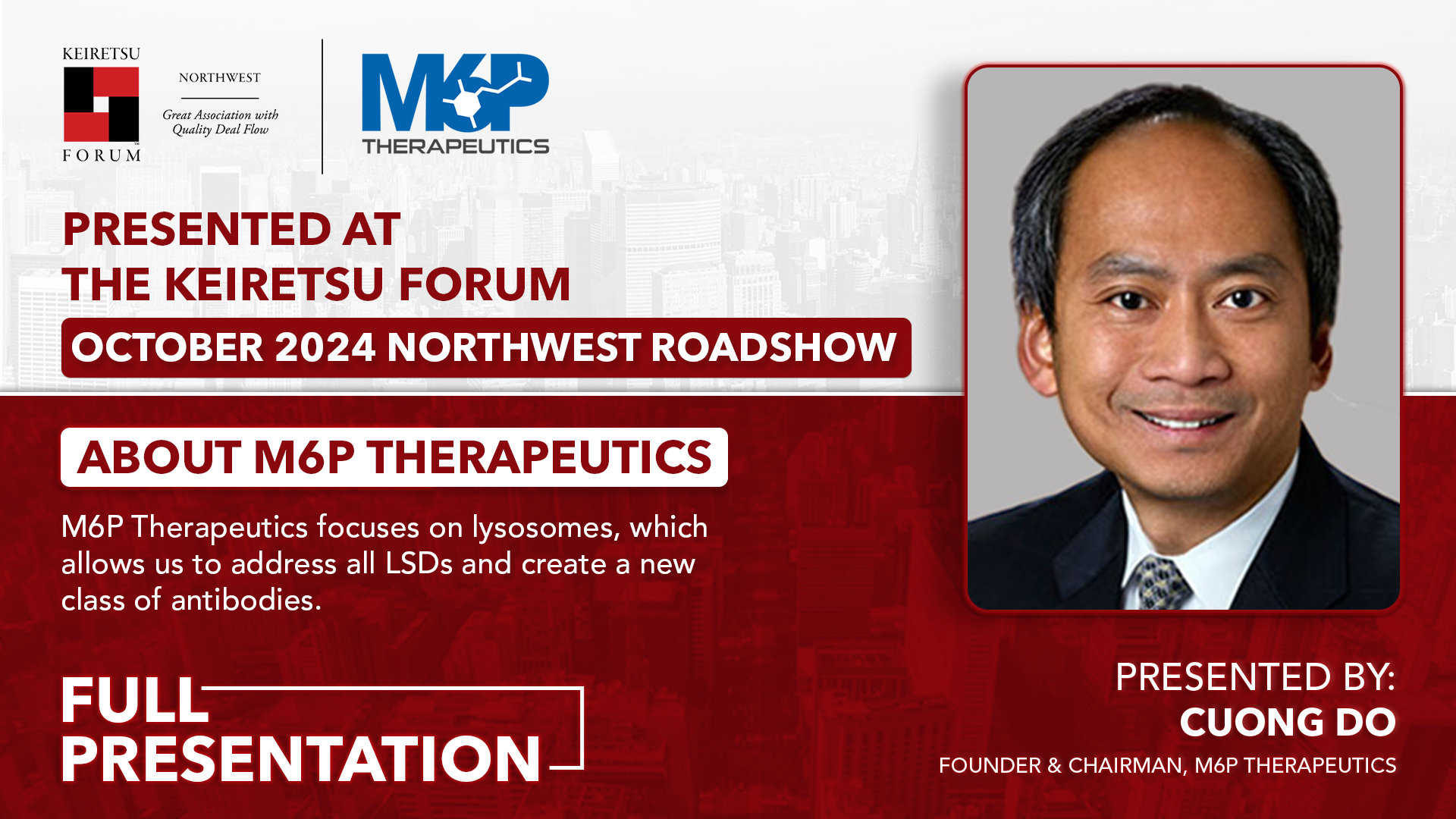 October 2024 Northwest Roadshow: M6P Therapeutics - Keiretsu Forum TV